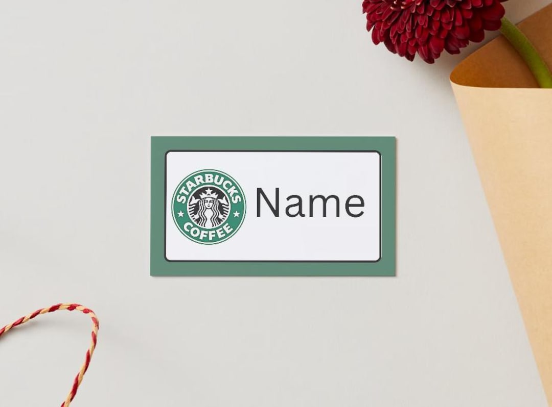 Editable Starbucks-inspired Name Tag, Statbucks Employee Costume - Etsy