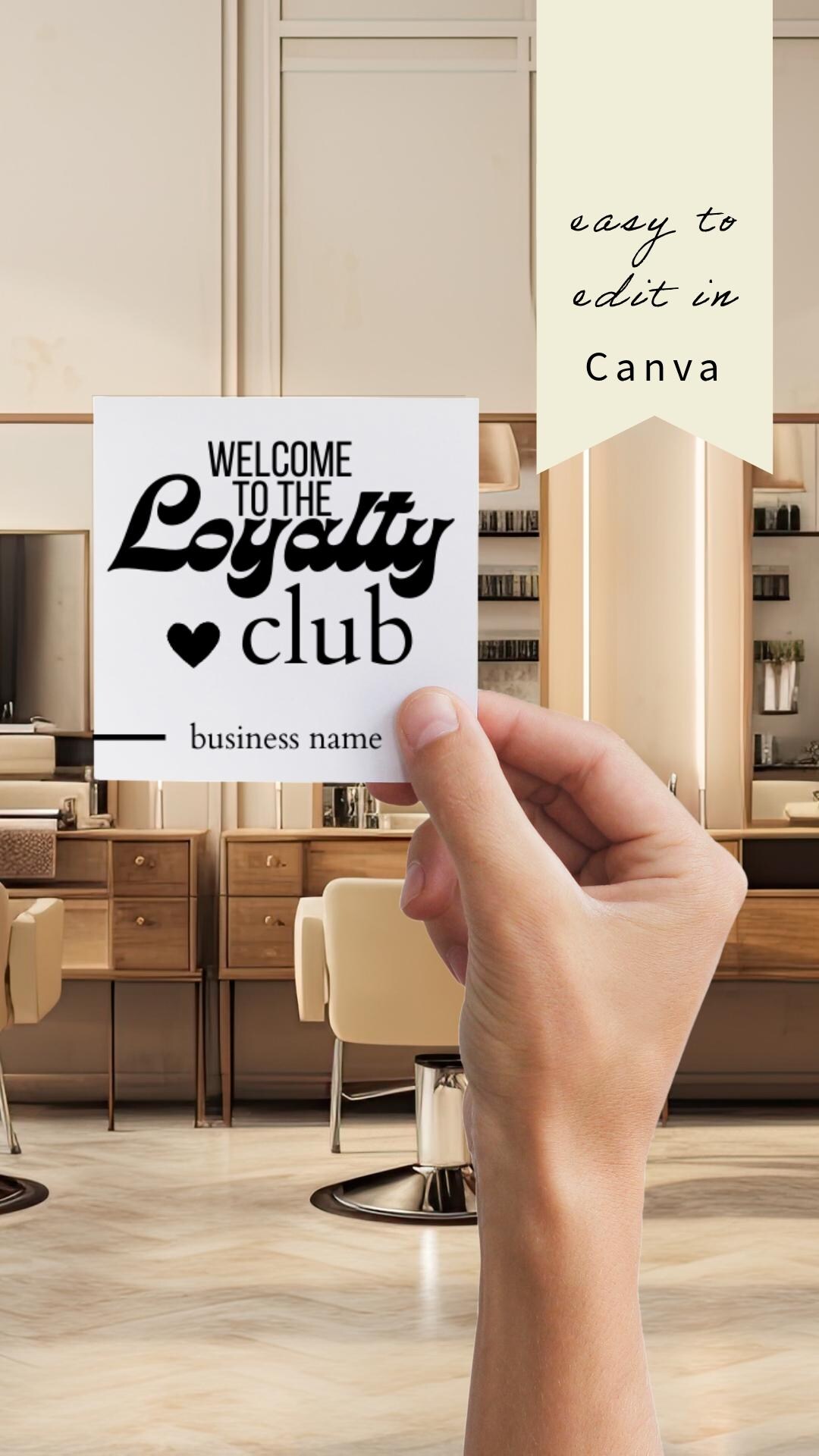 Editable Loyalty Square Card Template, Business Materials - Etsy