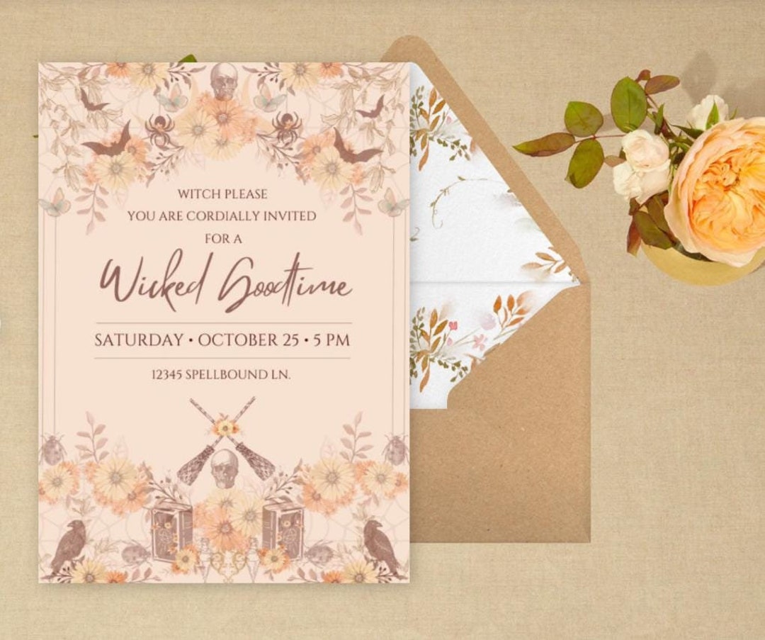 Editable Witch Party Invitation: Halloween Invite (canva Template) - Etsy