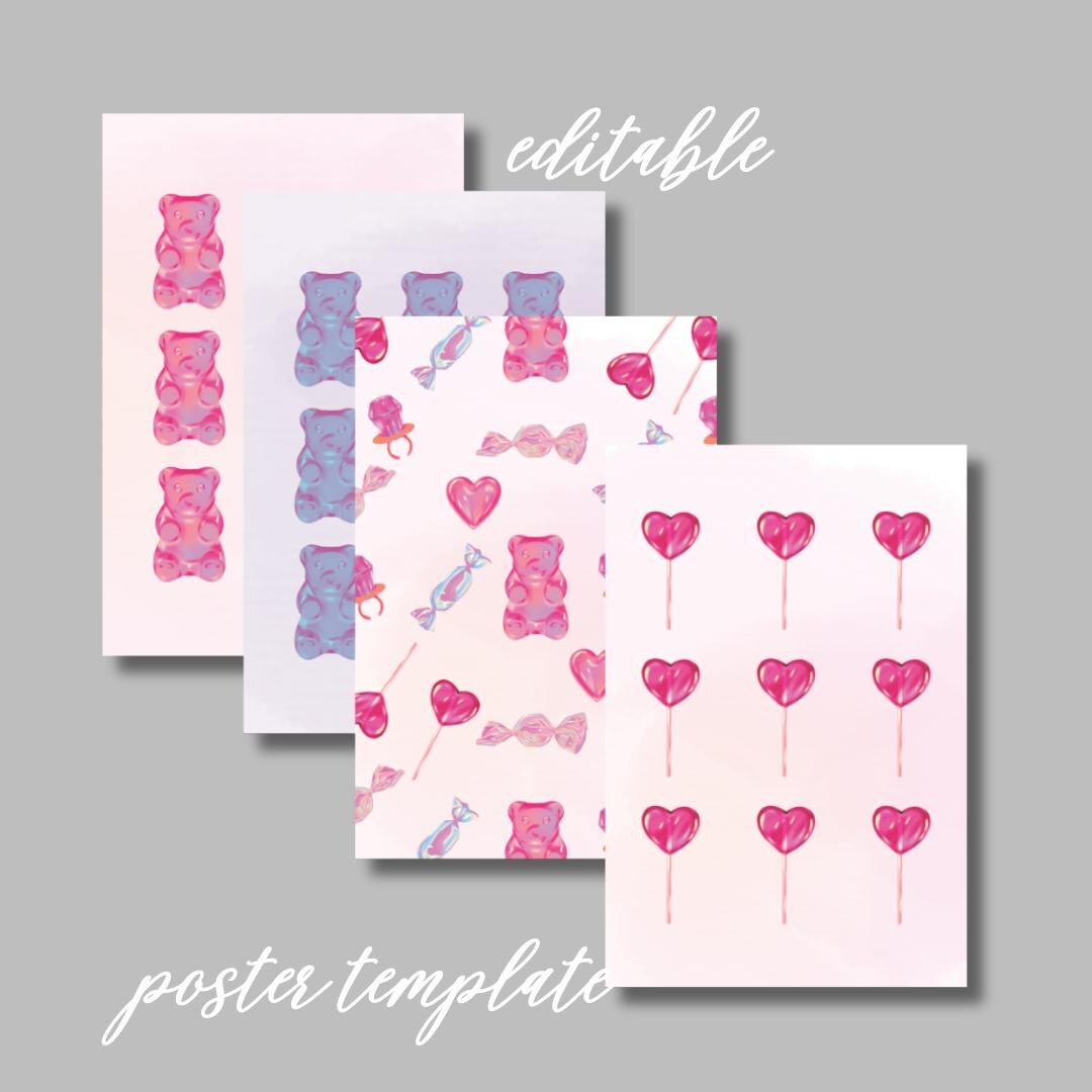 Editable Candy Remix Poster Template, Posters 12x18, 18x24, 21x28 ...