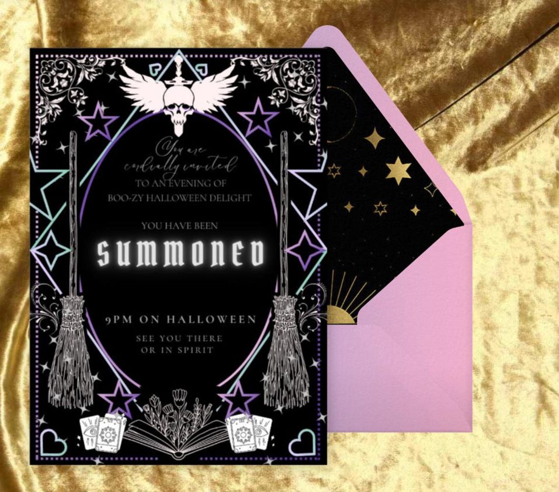Editable Witch Party Invitation, Halloween Party Invite, Summoned ...