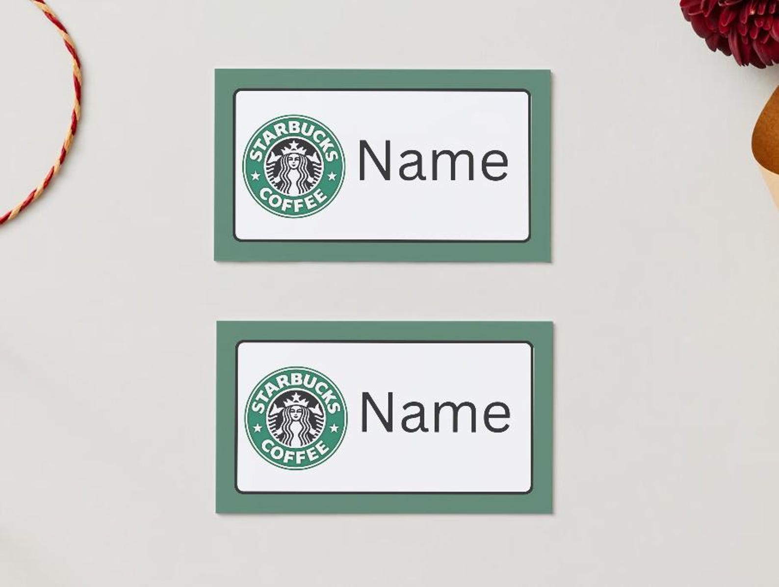 Editable Starbucks-inspired Name Tag, Statbucks Employee Costume - Etsy
