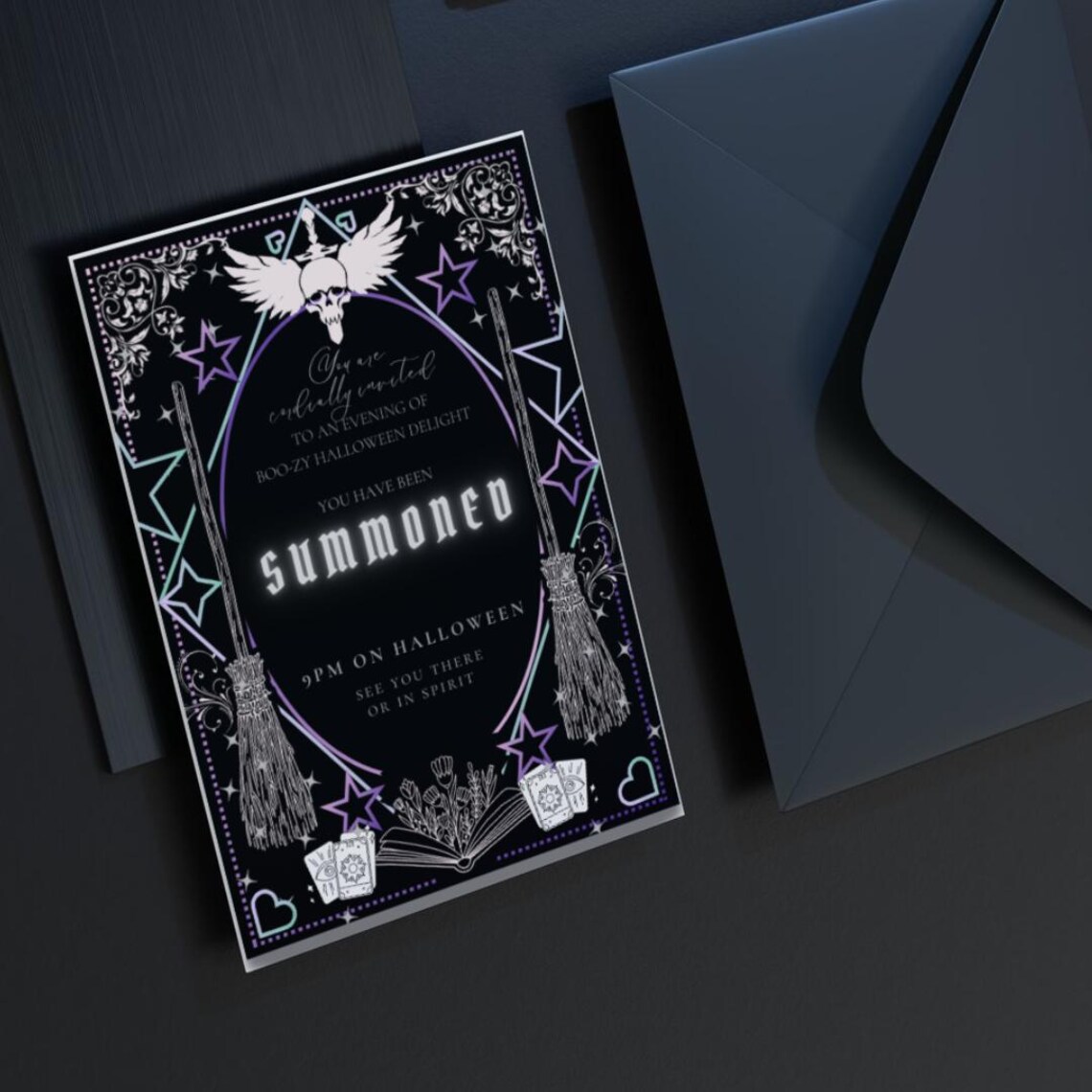 Editable Witch Party Invitation, Halloween Party Invite, Summoned ...
