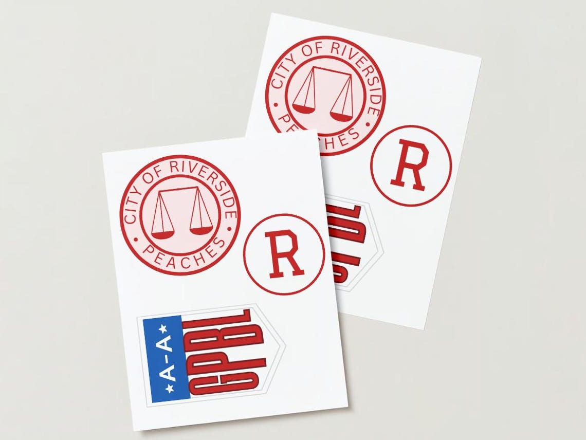 Printable R. Peach Baseball-inspired Paper Patches, Halloween Costume ...