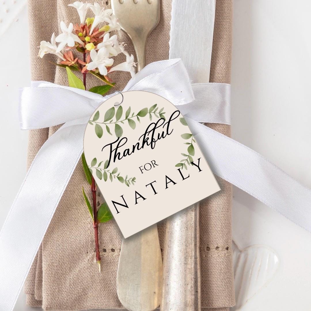 Thanksgiving Place Card Template: Editable Dinner Party Name Card ...