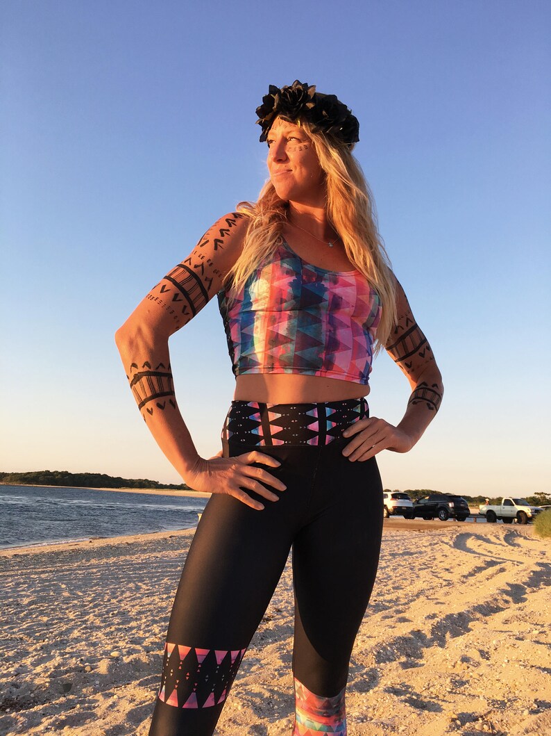 Kiana Triangle Wide band legging YOGA SUP surf | Etsy