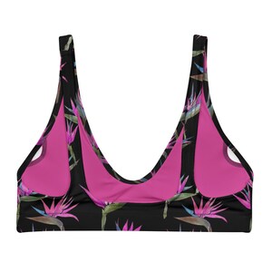 Painted Bird of Paradise Recycled Bikini Top - Etsy