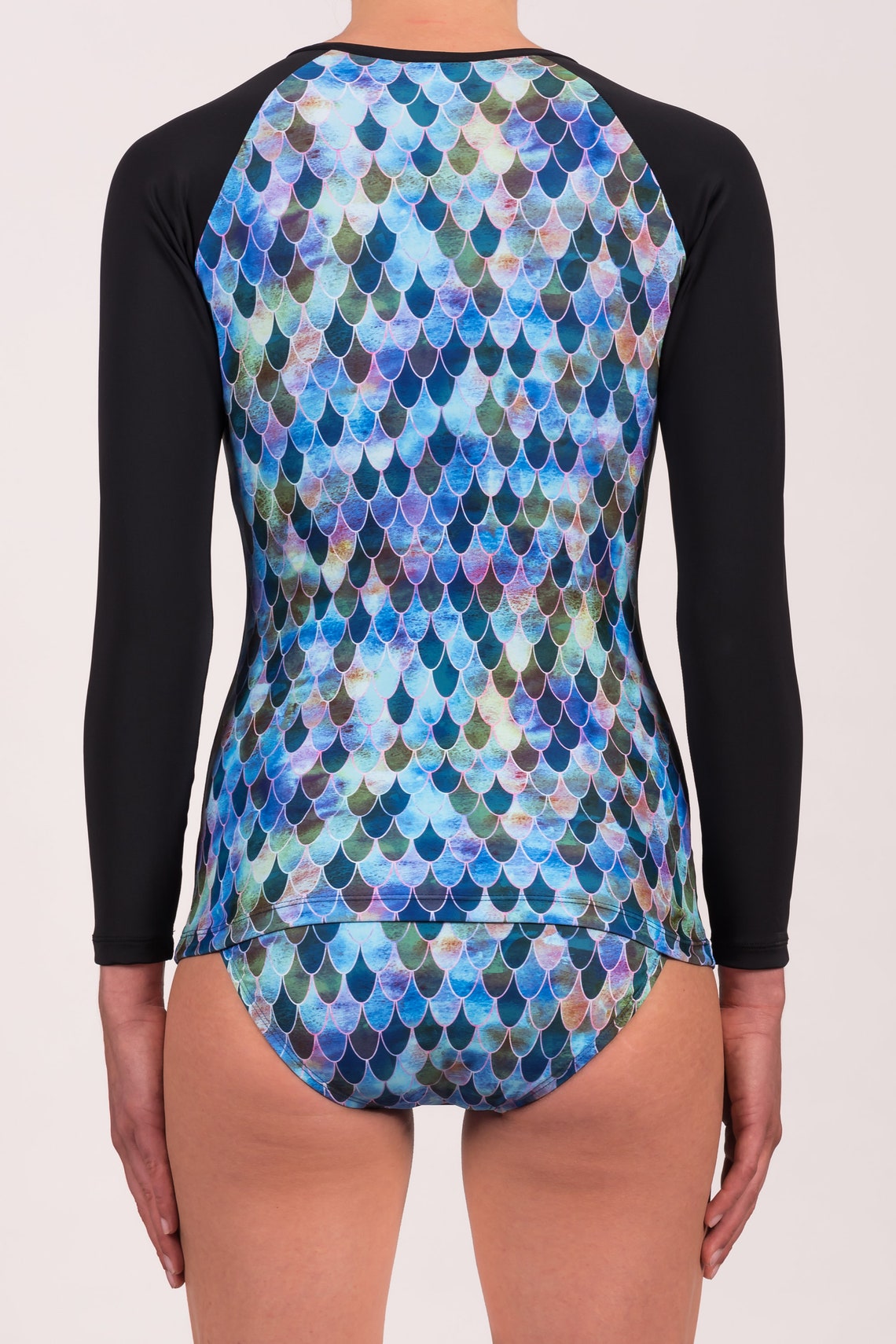 WOMENS MERMAID blue Rash Guard Style by Nalu Tribe | Etsy