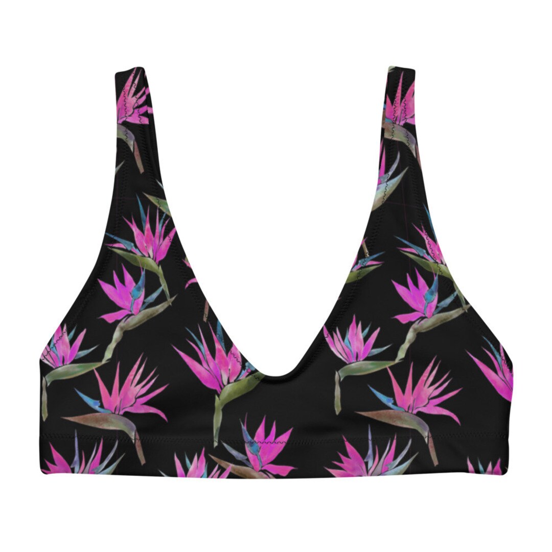 Painted Bird of Paradise Recycled Bikini Top - Etsy