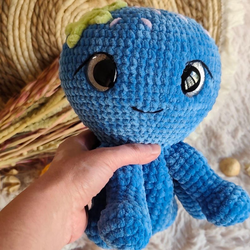 Octopus Crochet Pattern PDF, Plush Amigurumi Octopus Toy, Kawaii Sea ...