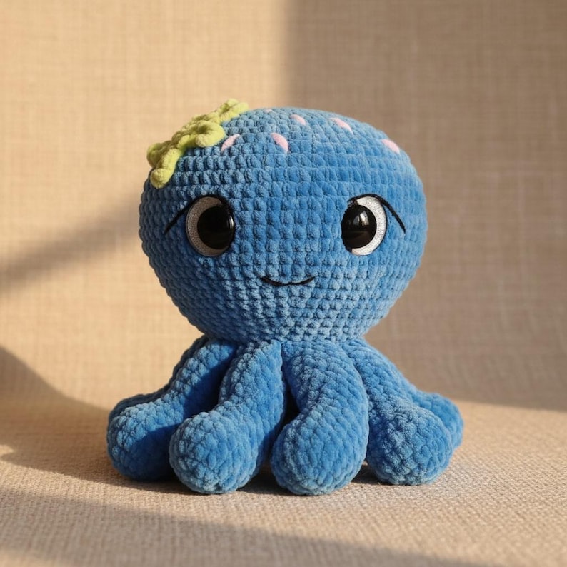 Octopus Crochet Pattern PDF, Plush Amigurumi Octopus Toy, Kawaii Sea ...