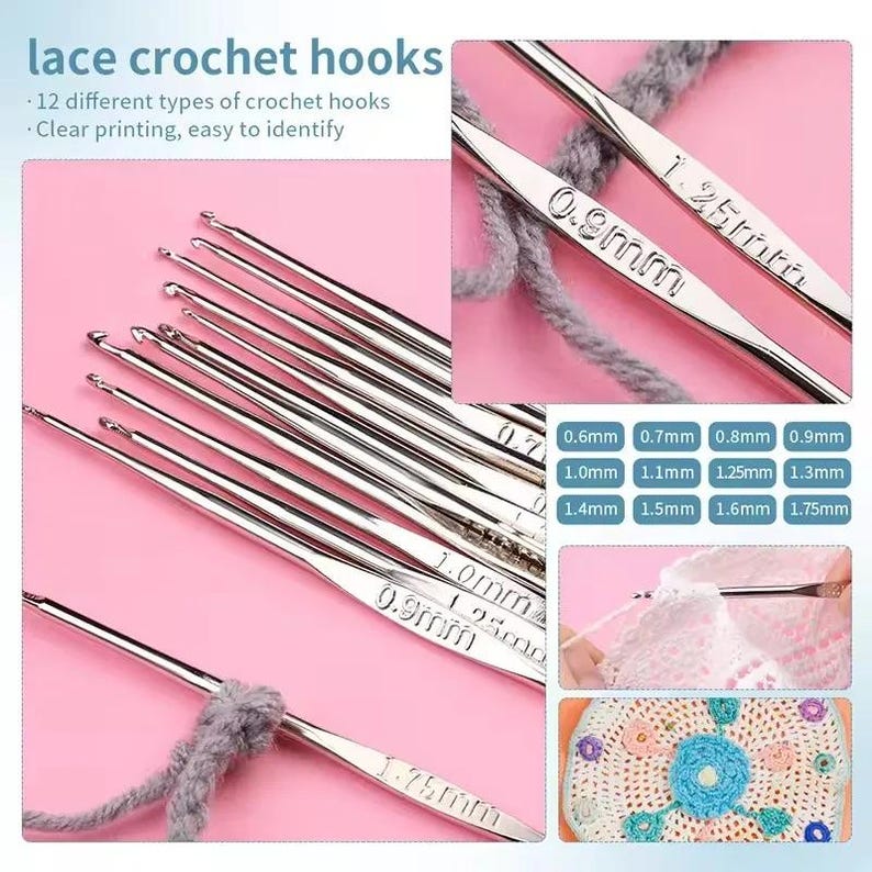 Crochet Hook Set With Bag | Knitting Needles & Weaving Tools Kit for ...