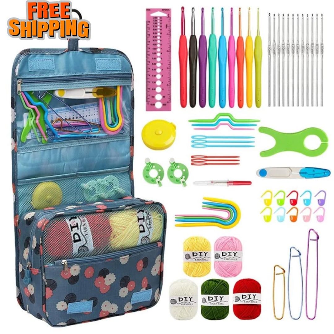 Crochet Hook Set With Bag | Knitting Needles & Weaving Tools Kit for ...
