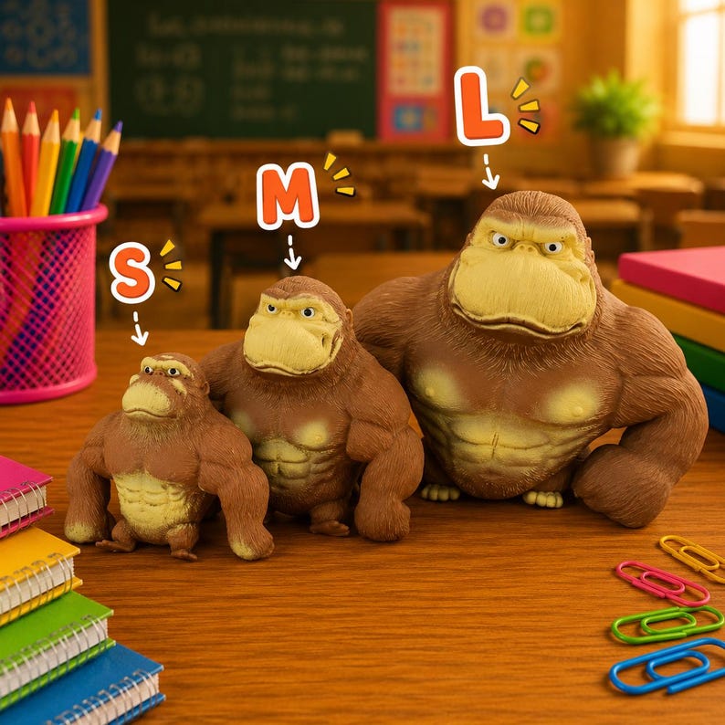 Funny Gorilla Stress Toy, Squishy Gorilla Fidget, Soft Decompression ...