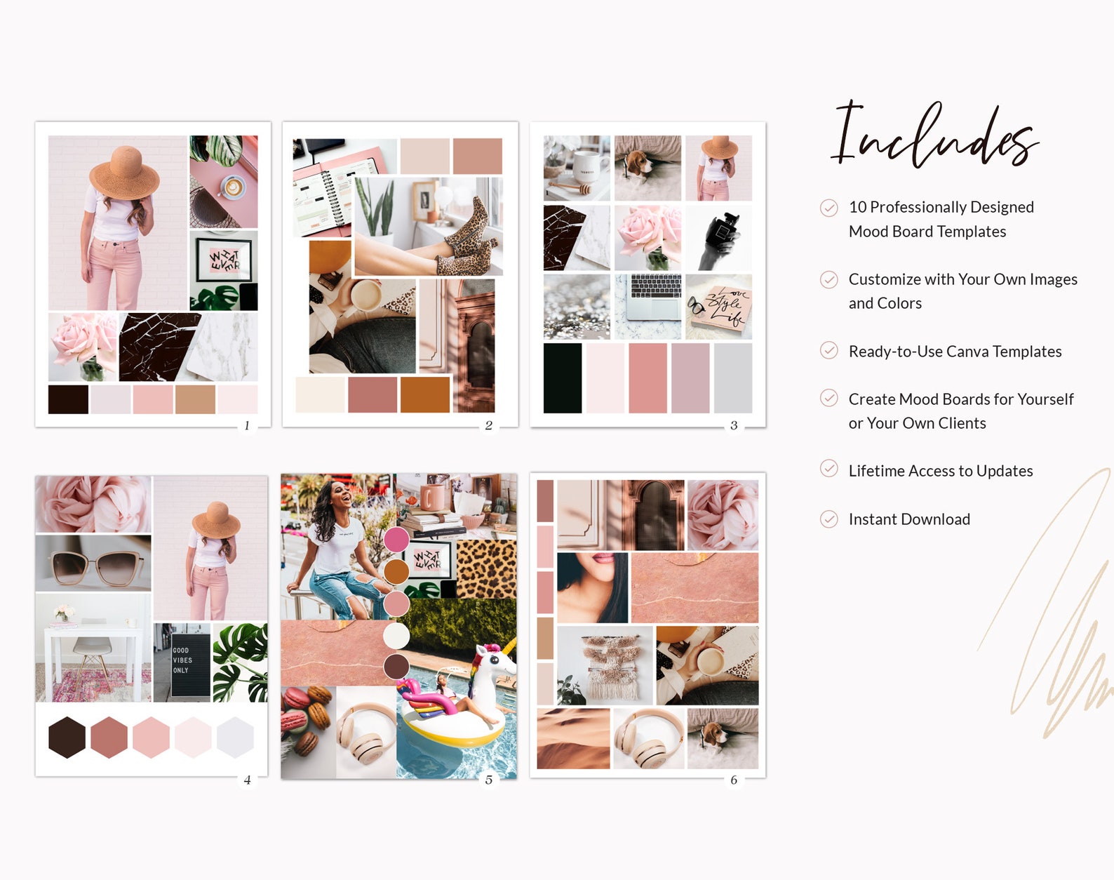 Canva Mood Board Templates, Inspiration Board, Editable Moodboard ...