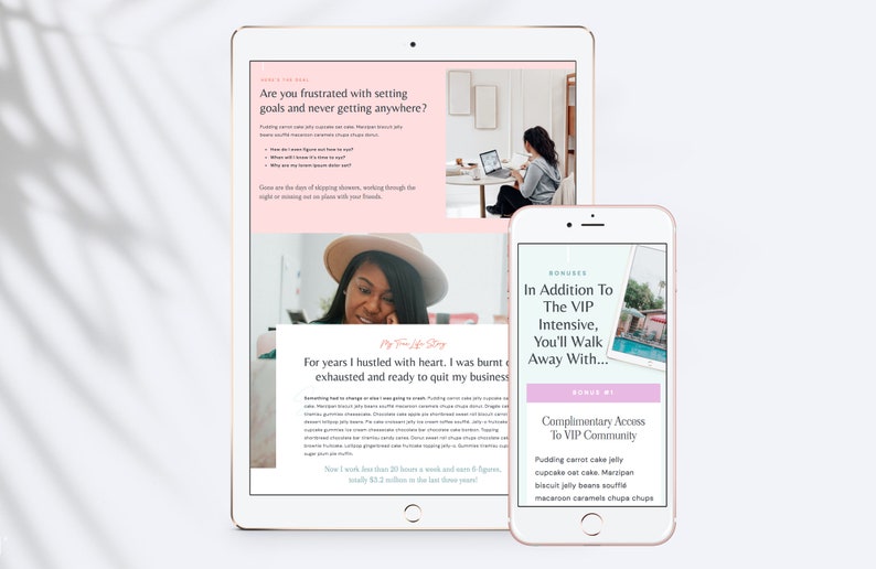 Showit Website Sales Page Template Course Landing Page Add On Showit Page Sales Landing Page