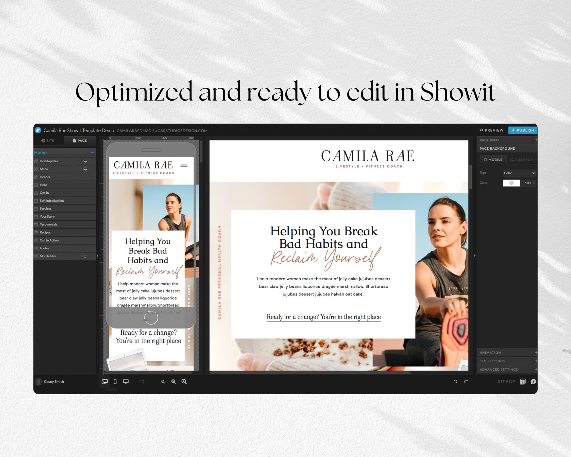 Showit Website Bundle Add Ons for Fitness Health Coach, Boho Showit ...