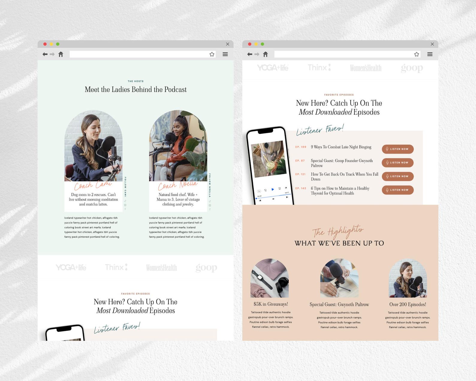 Podcast Showit Landing Page Template for Podcasters, Coaches ...