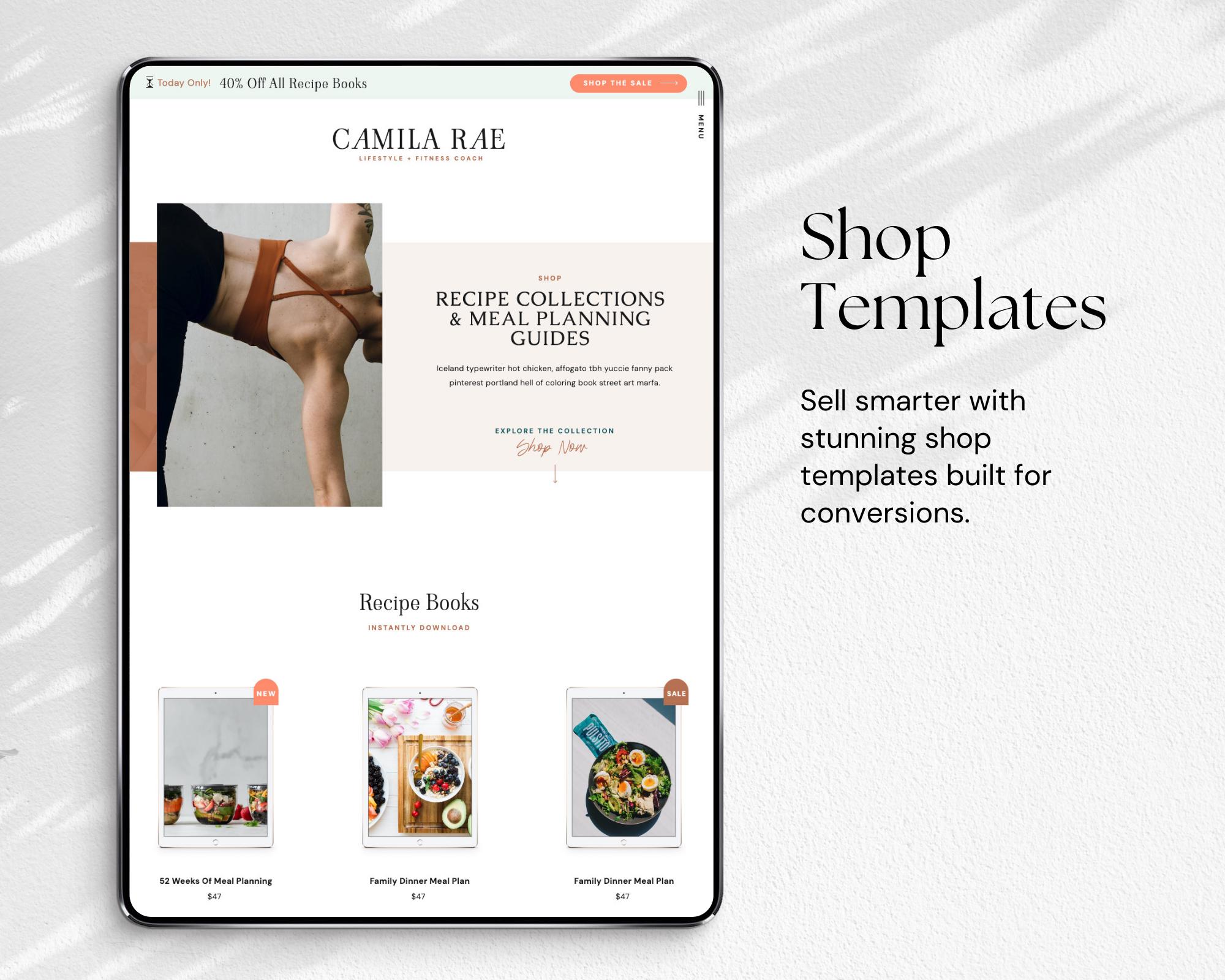 Showit Website Bundle Add Ons for Fitness Health Coach, Boho Showit ...