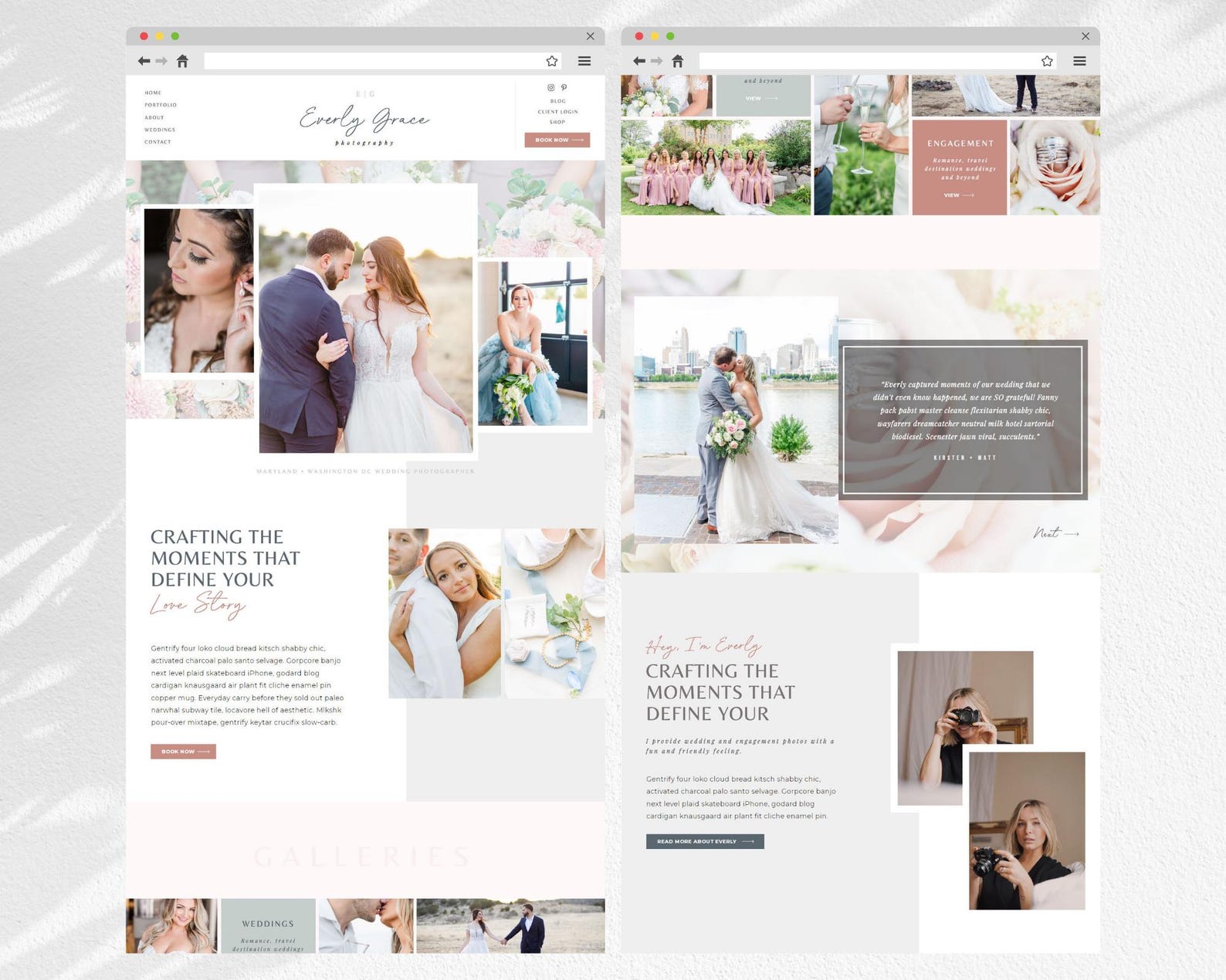 Everly Grace Showit Website Template: Wedding Photography - Etsy