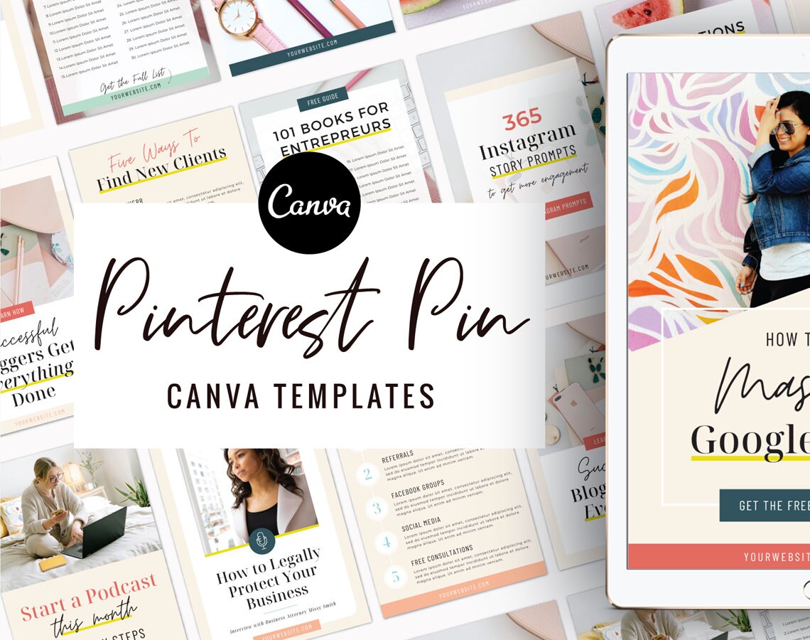 Canva Pinterest Pin Templates, Canva Pin Templates, Social Media ...