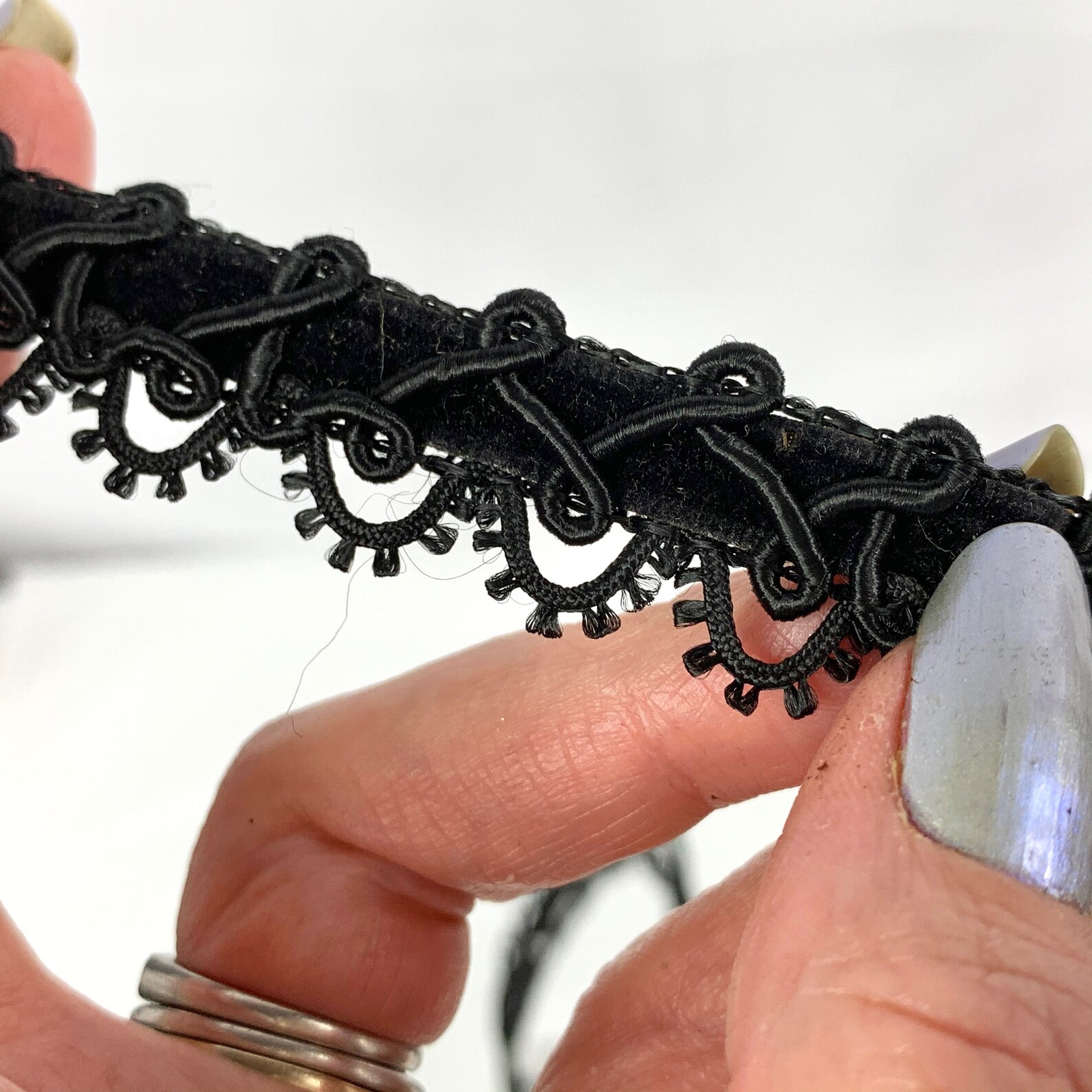 Antique Passementerie Gimp Velvet Ribbon Victorian Black Trim - Etsy