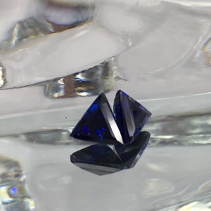 Triangle Cut Synthetic Sapphires Engagement Ring September - Etsy