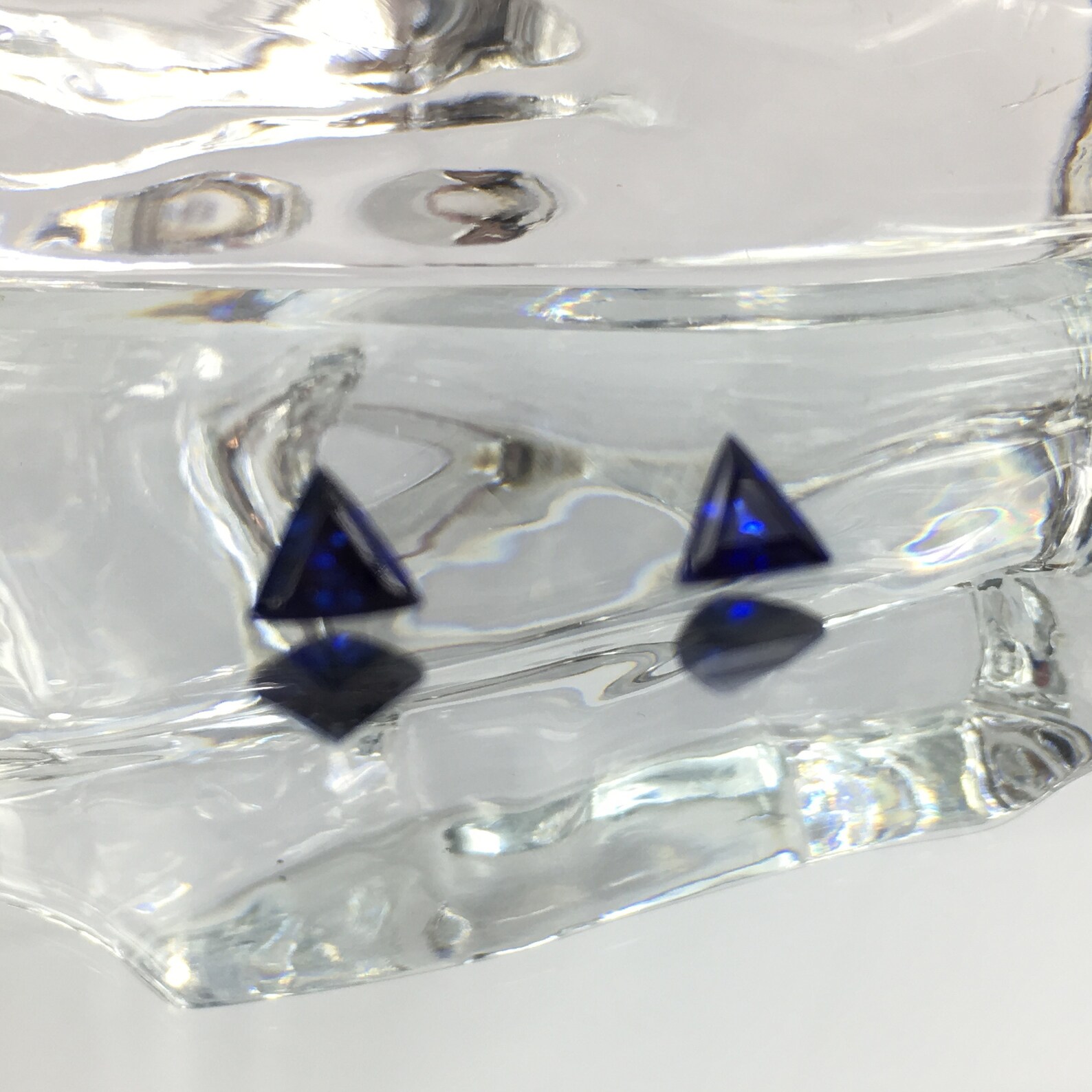 Triangle Cut Synthetic Sapphires Engagement Ring September | Etsy