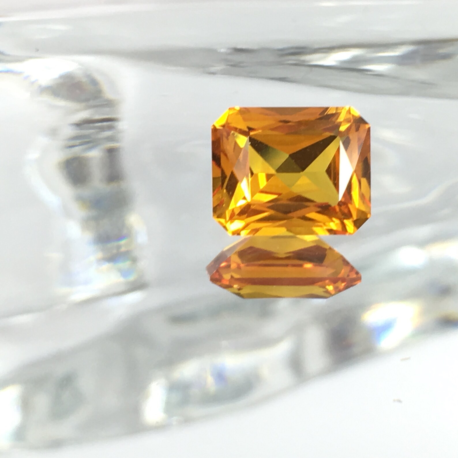 Yellow Sapphire Lab Created Gemstone: Rectangular Yellow Stone, 7x6 Mm ...