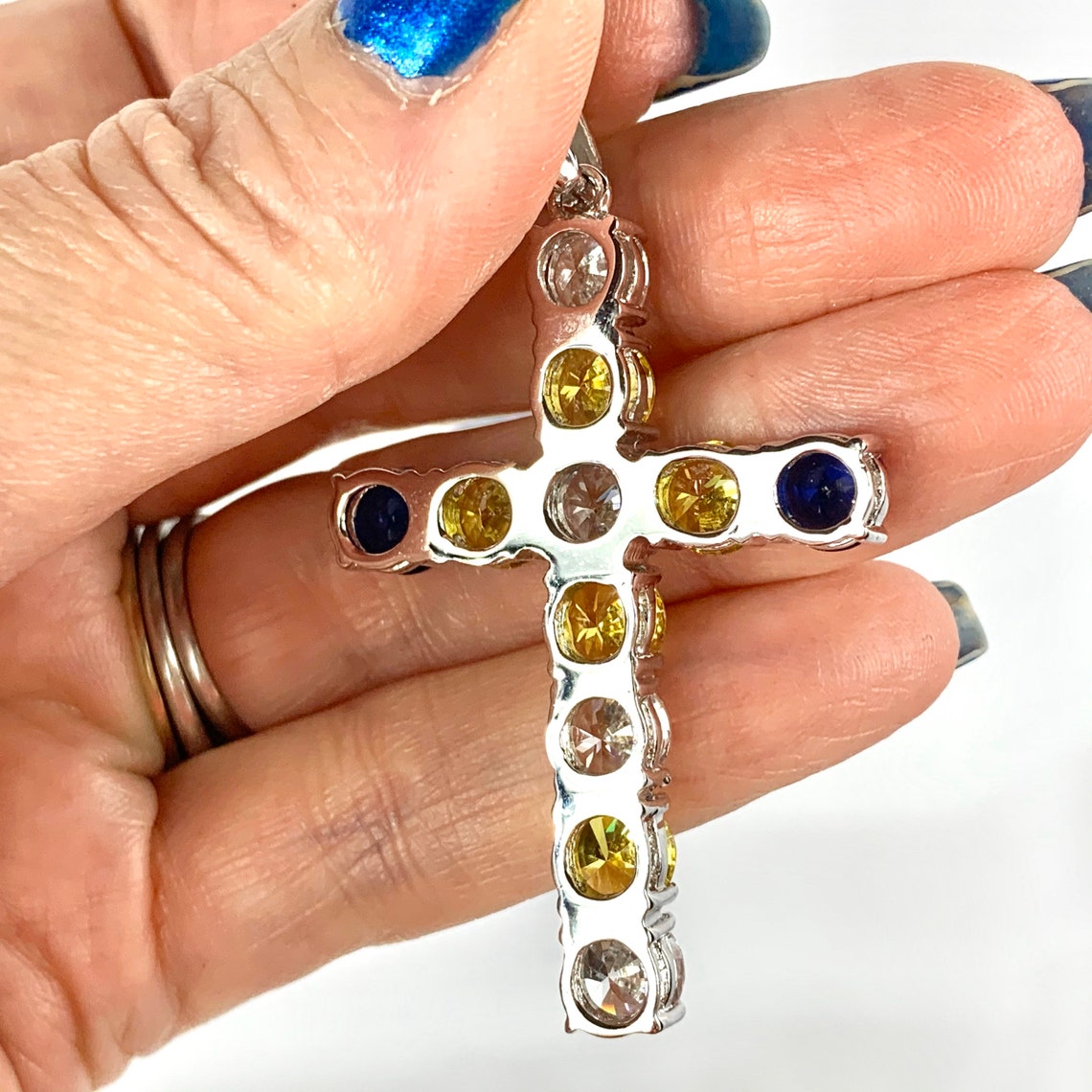 Christian Cross Large Silver Cross Sparkly Cross Hip Hop | Etsy