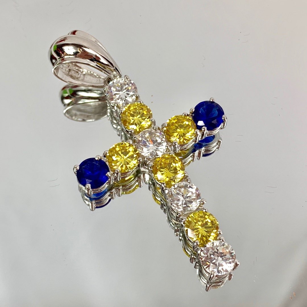 Christian Cross Large Silver Cross Sparkly Cross Hip Hop Jewelry Easter ...