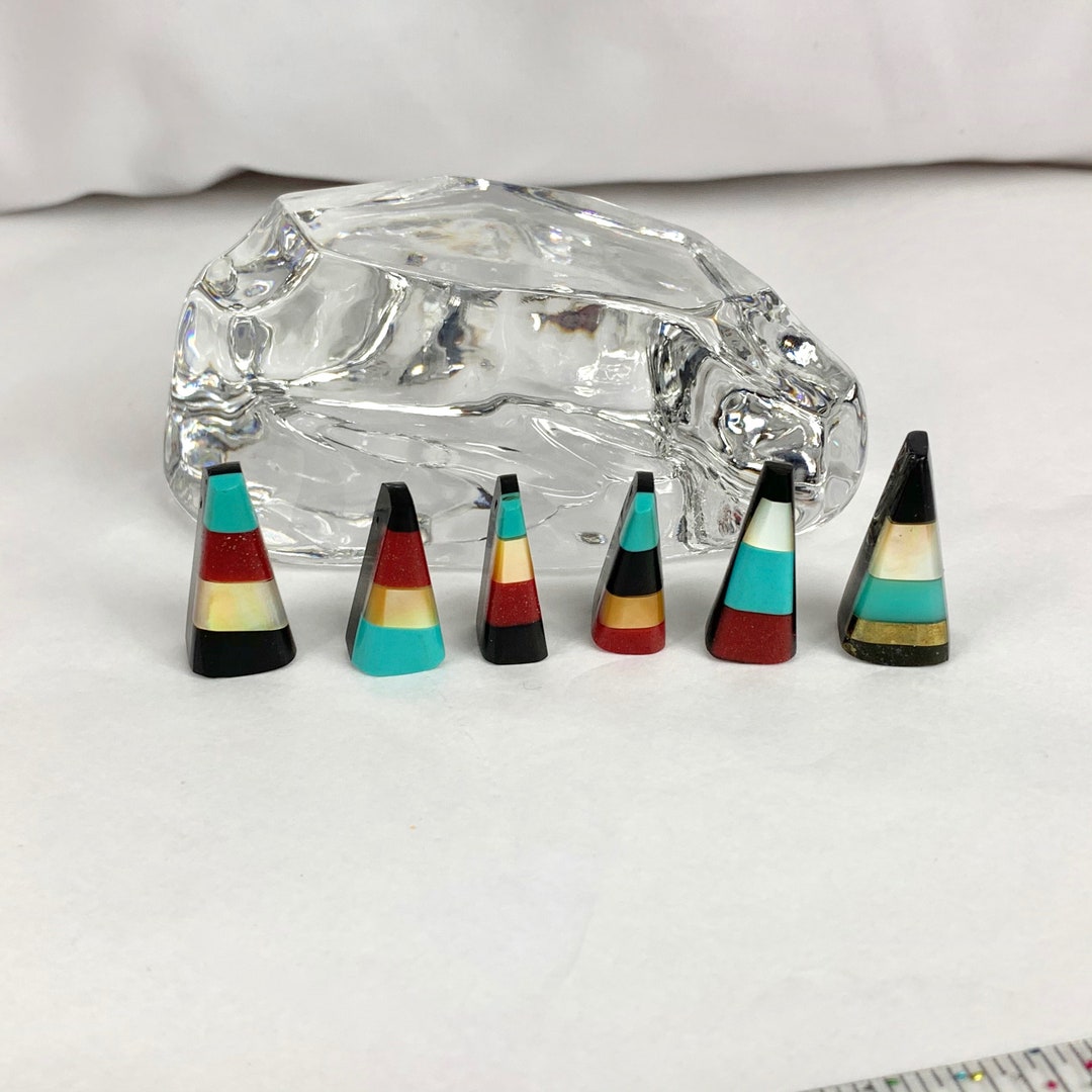 Santo Domingo Pueblo Vintage Triangle Tab Intarsia Gemstone Pendant - Etsy