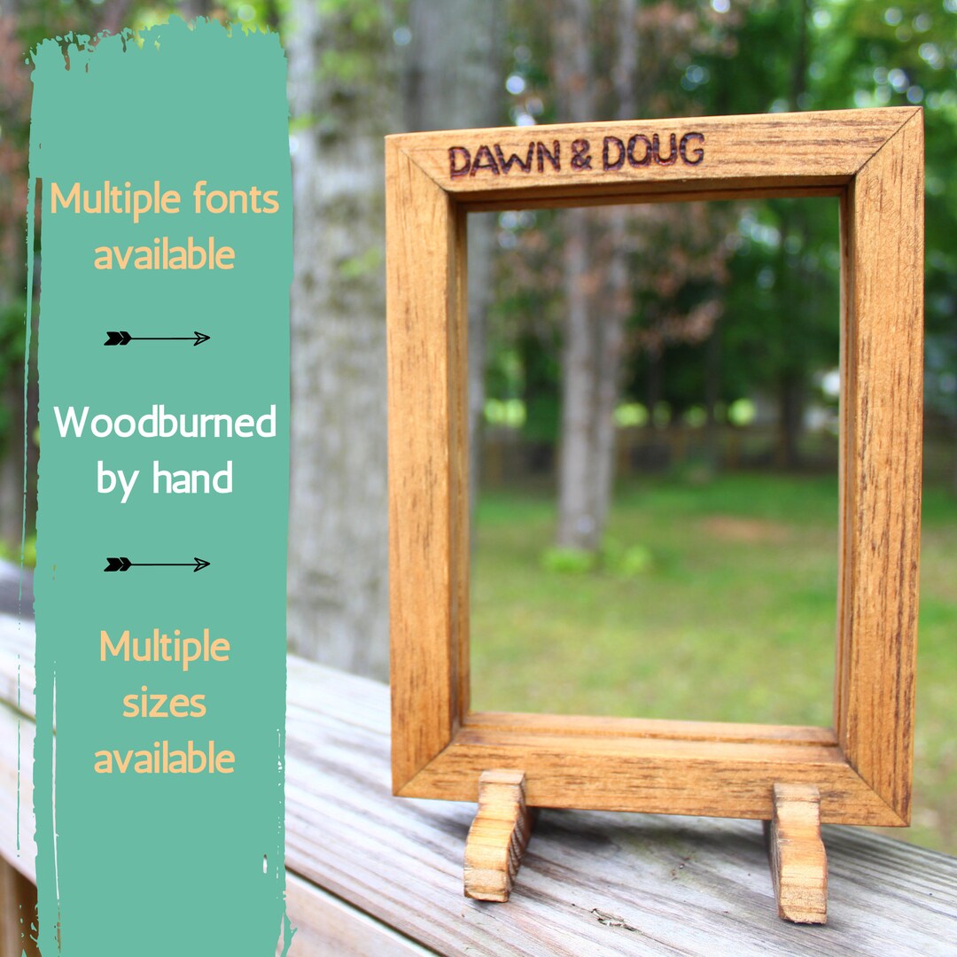 Personalized Simple Wooden Double Sided Picture Frame - Landscape or ...