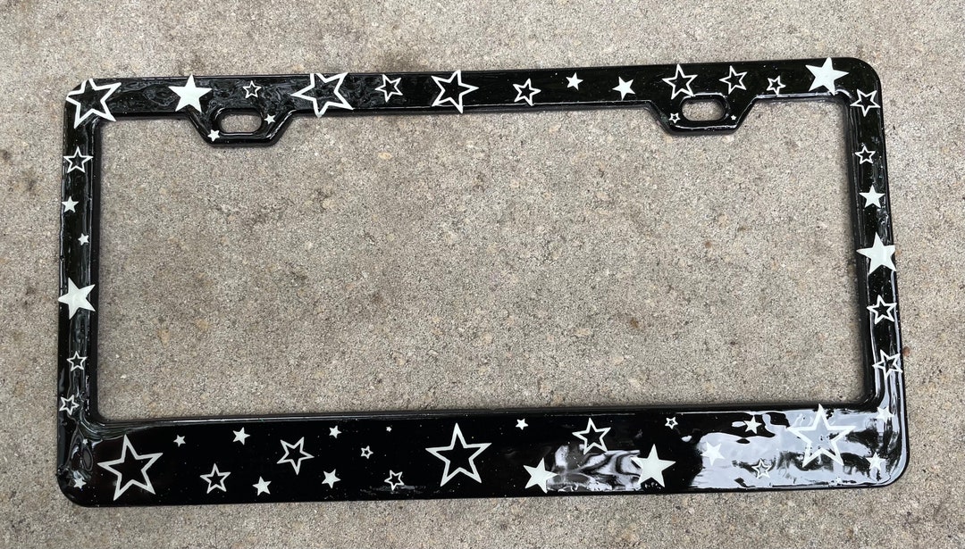 Custom Color Glitter Resin License Plate Frame With Glow in the Dark ...