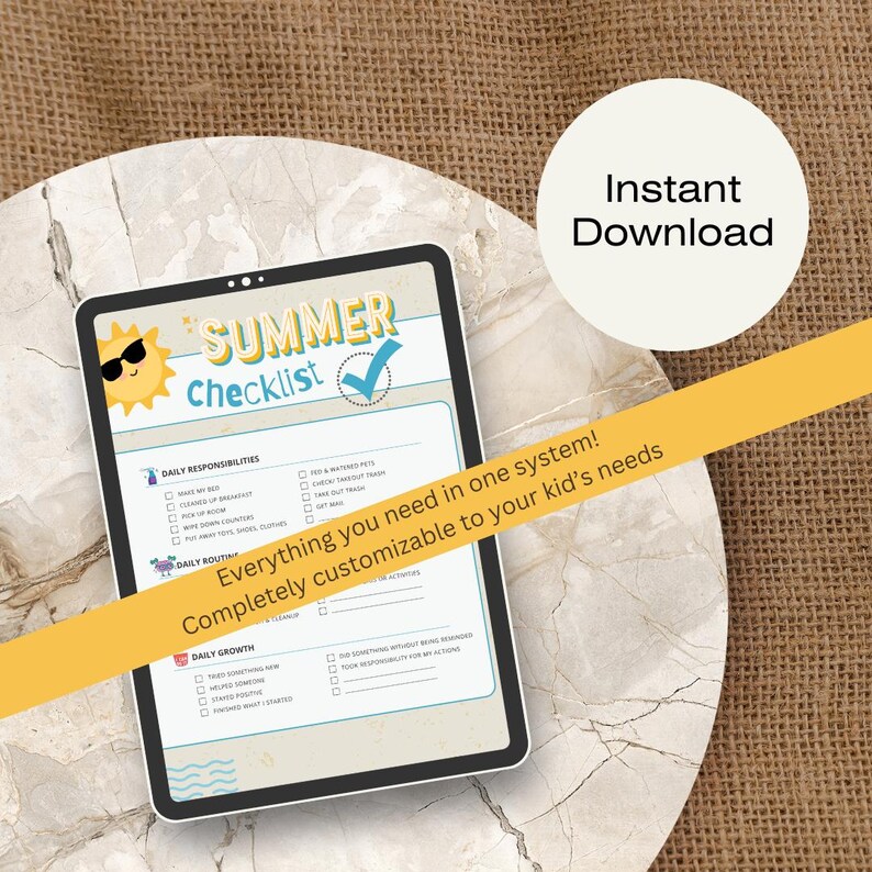 Summer Kids Planner | Chore Chart, Schedule, Gigs (editable Canva PDF ...