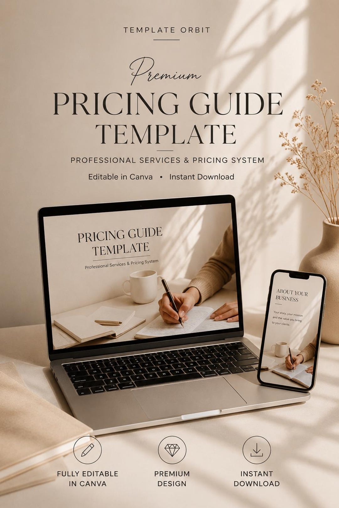 Editable Pricing Guide Template for Canva | Professional Services ...