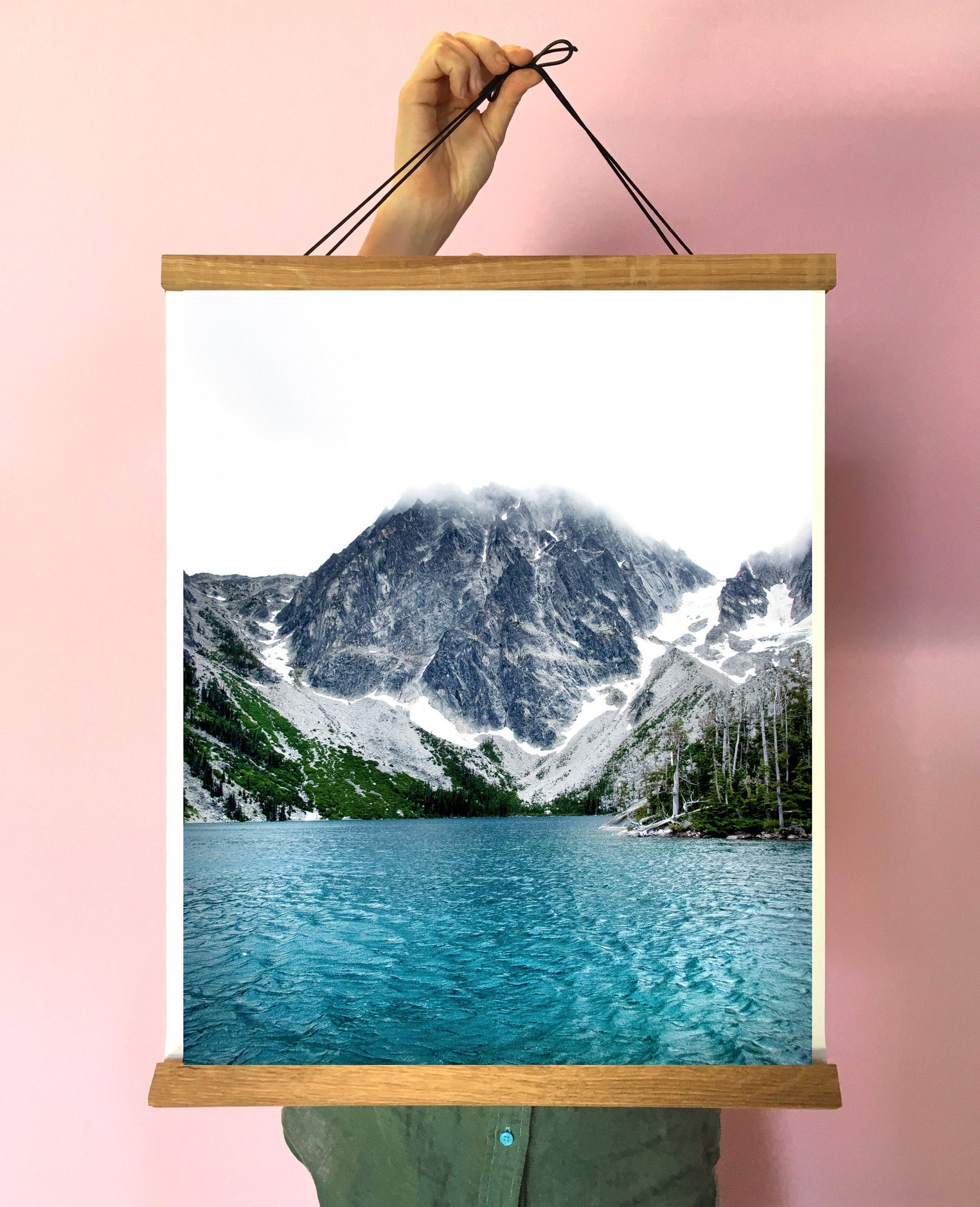 Wall Art.alpine Lake.mountain.forest.decor.teal Water.mist.washington ...