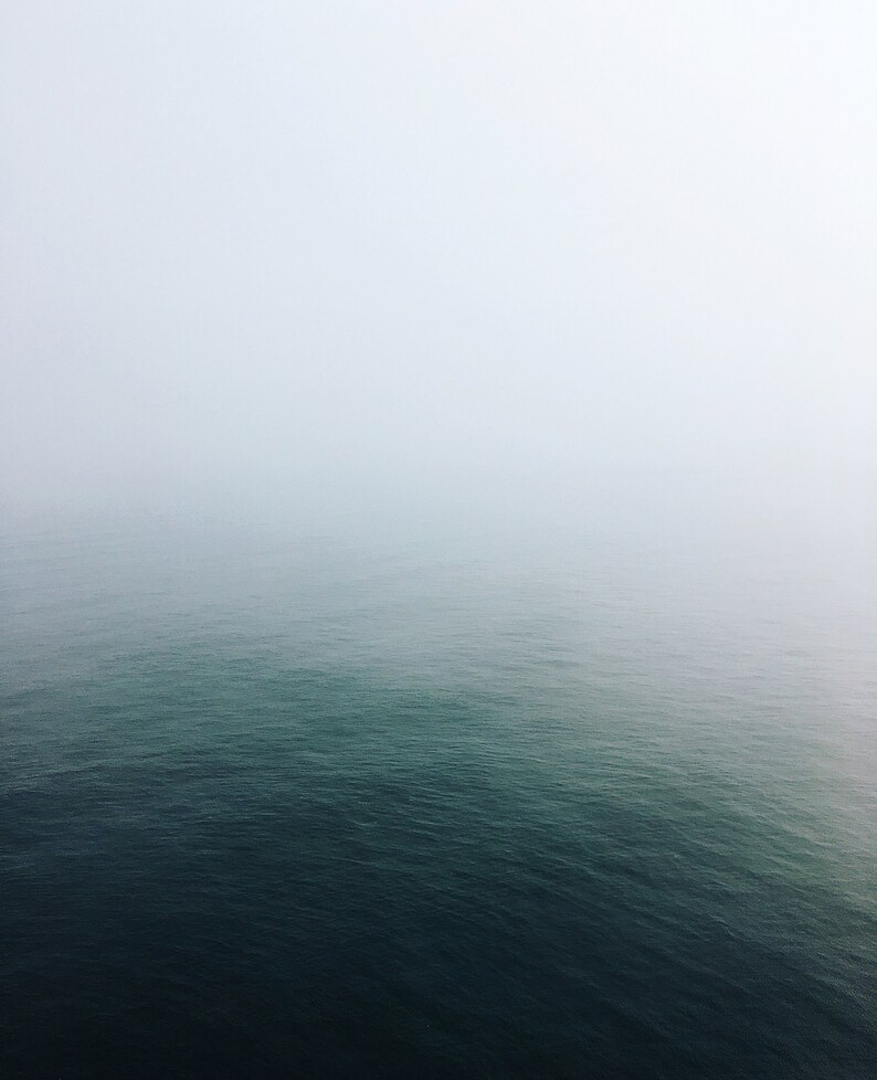 Oregon Coast Art.ocean.sea Mist. Minimal Art. Fog. Wall - Etsy
