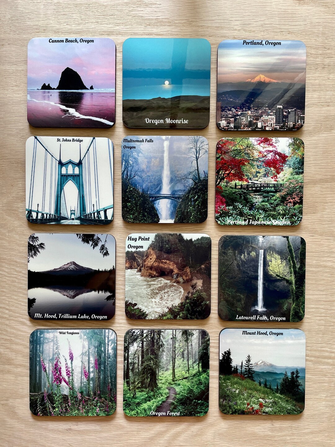 Oregon Coasters.12 Styles.4x4".portland Bridges.coast.sunset.beach.mt ...