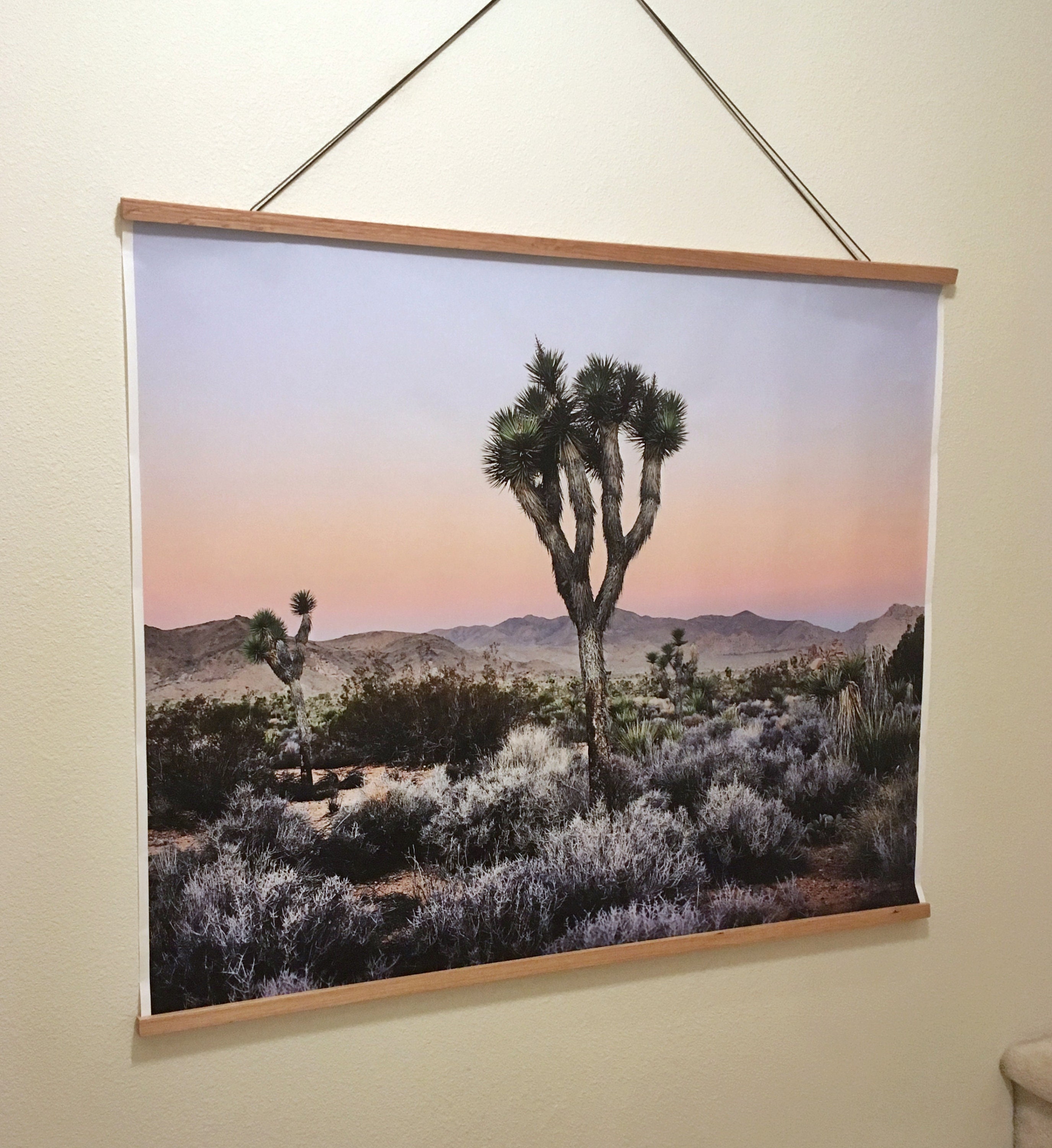 Joshua Tree Art.wall Art.sunrise.pink.sky.desert.mojave.large - Etsy