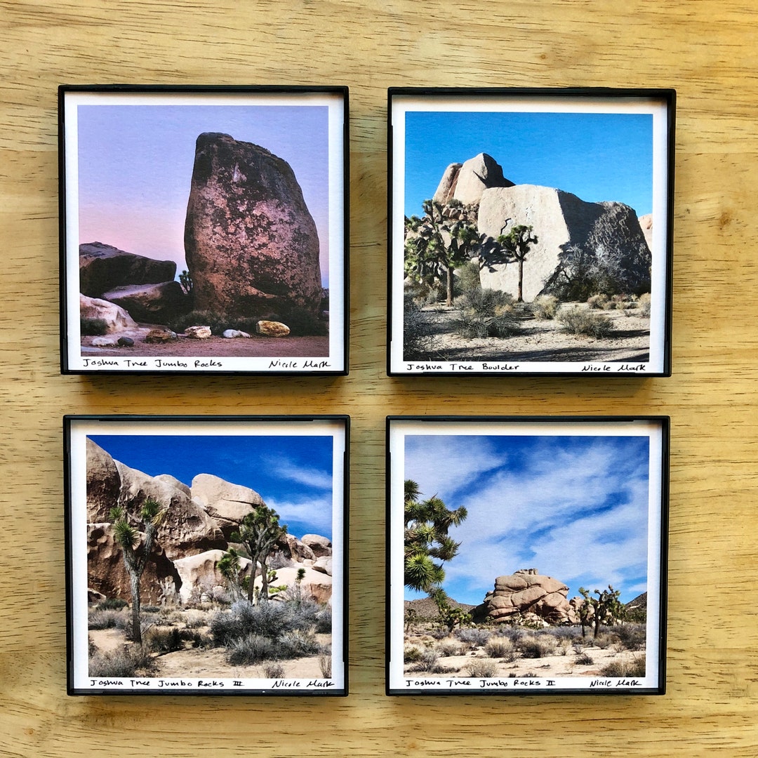 Joshua Tree Art.4 STYLES. Jumbo Rocks. 4x4 Framed Prints.Desert.Sunrise ...