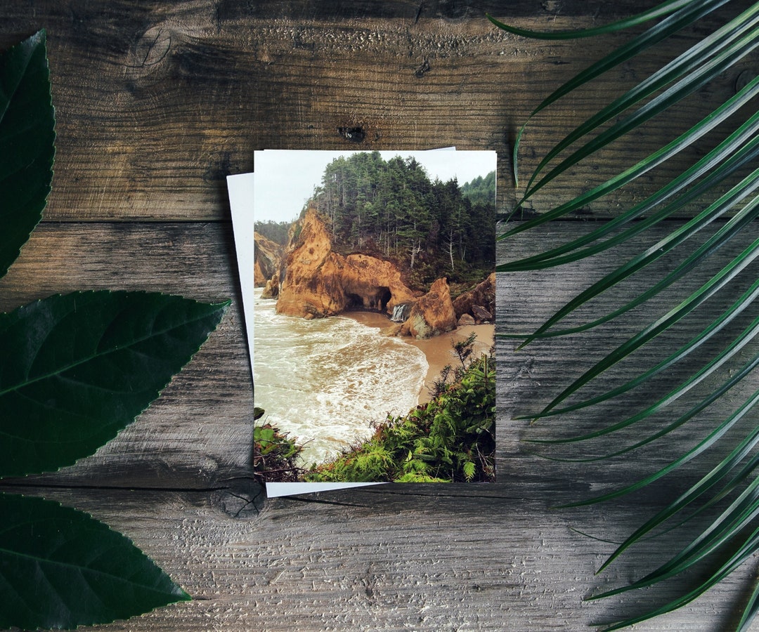 Oregon Coast Greeting Card. Hug Point. Ocean.tide.waves.pnw.stationary ...