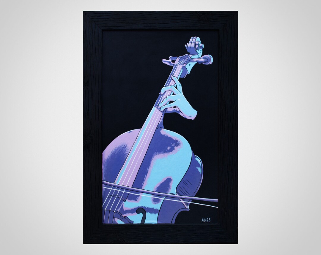 Cello Painting Original Art Acrylic on Wood - Etsy