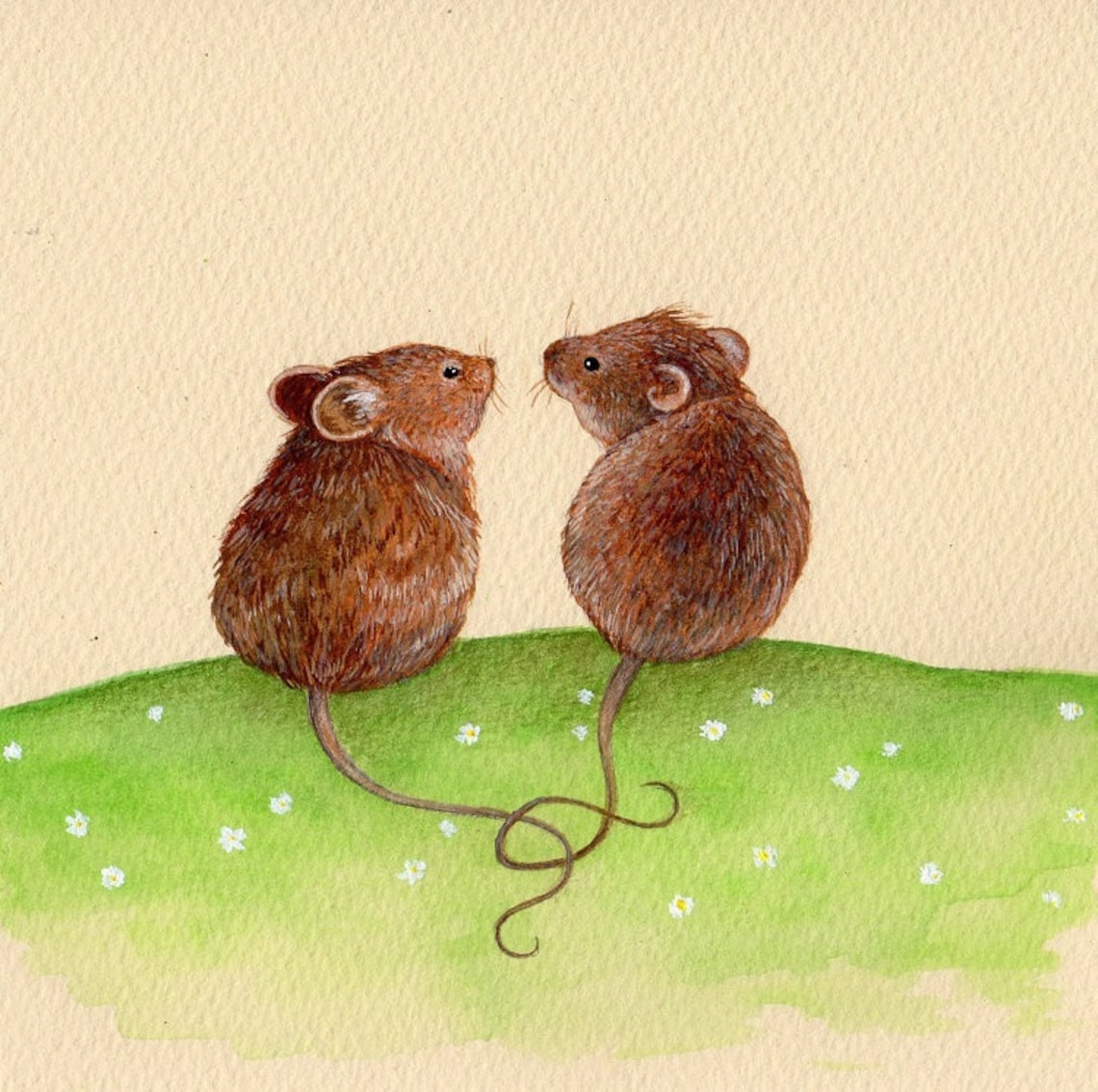 Mice in Love Art Print From and Original Watercolor Painting - Etsy