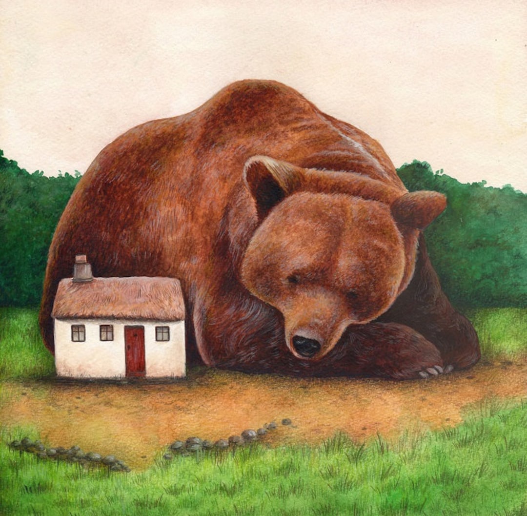Bear Art, Guardian, Whimsical Art, Animal Print, Watercolour Print ...
