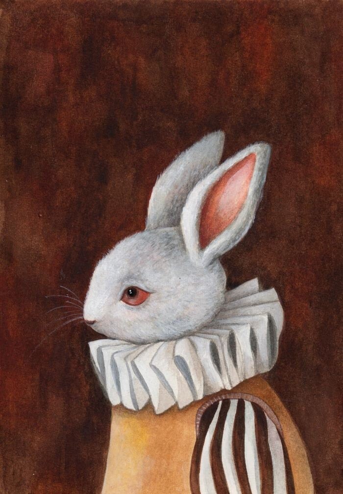 White Rabbit, Alice in Wonderland Art Print by Irene Owens - Etsy