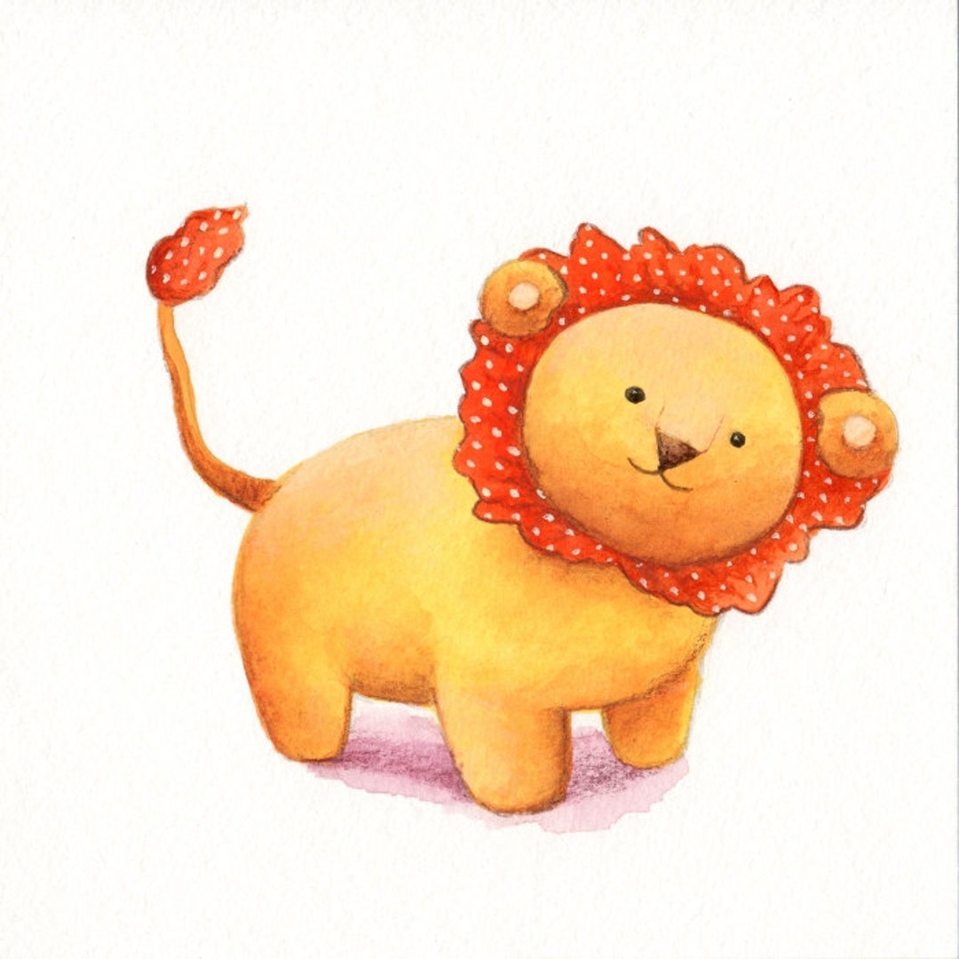 Nursery Art, Toy Lion, Print From an Original Watercolor Illustration ...