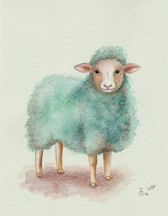 Blue Sheep Art Print Art print Nature Prints home decor | Etsy