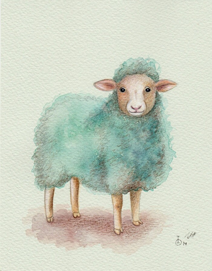 Blue Sheep Art Print, Art Print, Nature Prints, Home Decor, Wall Decor ...