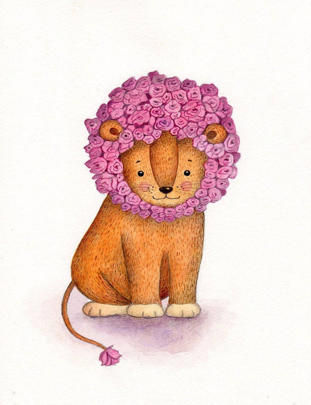 ORIGINAL ART King of Roses, Kid's Art, Baby Gift, Watercolour Print ...